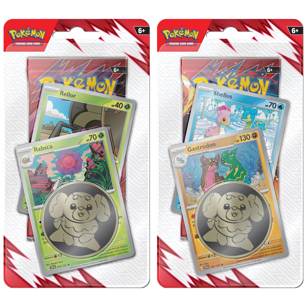 Pokemon TCG: Destined Rivals Premium Checklane Blister Pair (Rabsca ...